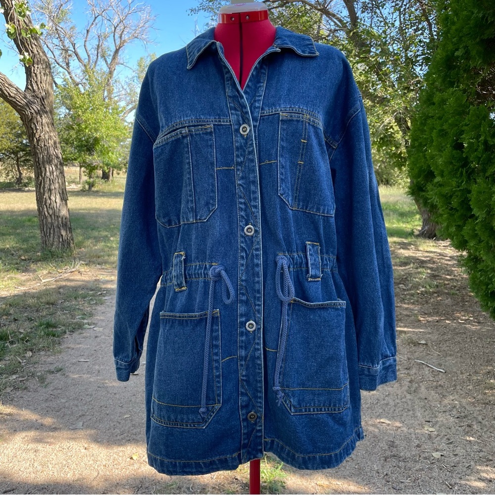 Vintage Denim Utility Jacket - Gem